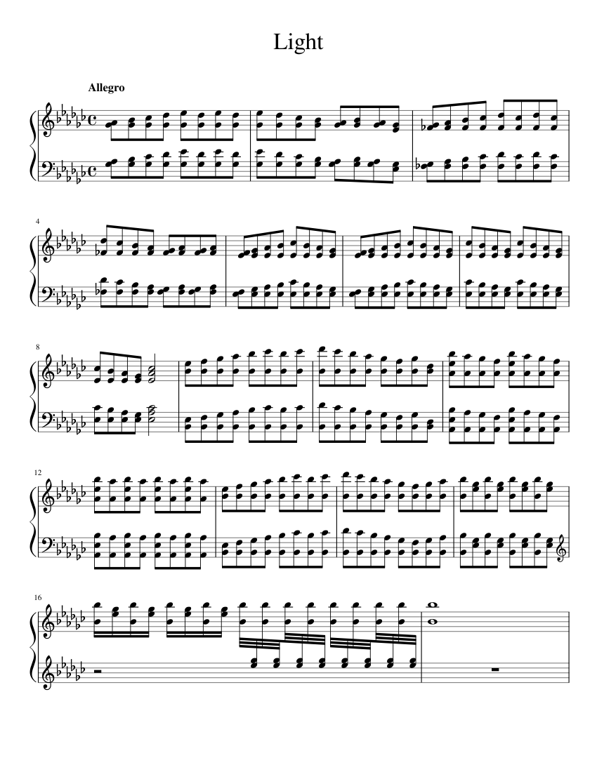 Light Sheet Music for Piano (Solo) | MuseScore.com