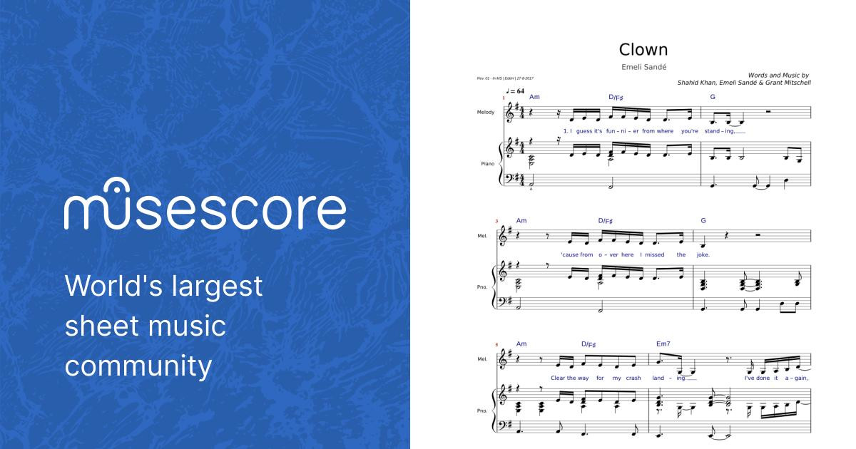 Emeli Sandé | Clown Sheet Music with Chords for Piano, Oboe (Solo ...