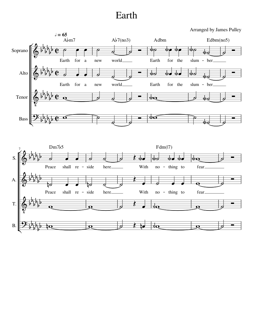 Earth Sheet music for Soprano, Alto, Tenor, Bass voice (Choral ...