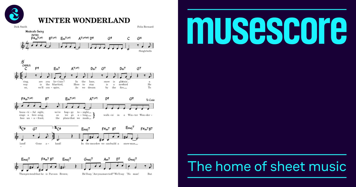 Winter Wonderland [lead sheet - C] – Felix Bernard, Dick Smith Sheet ...