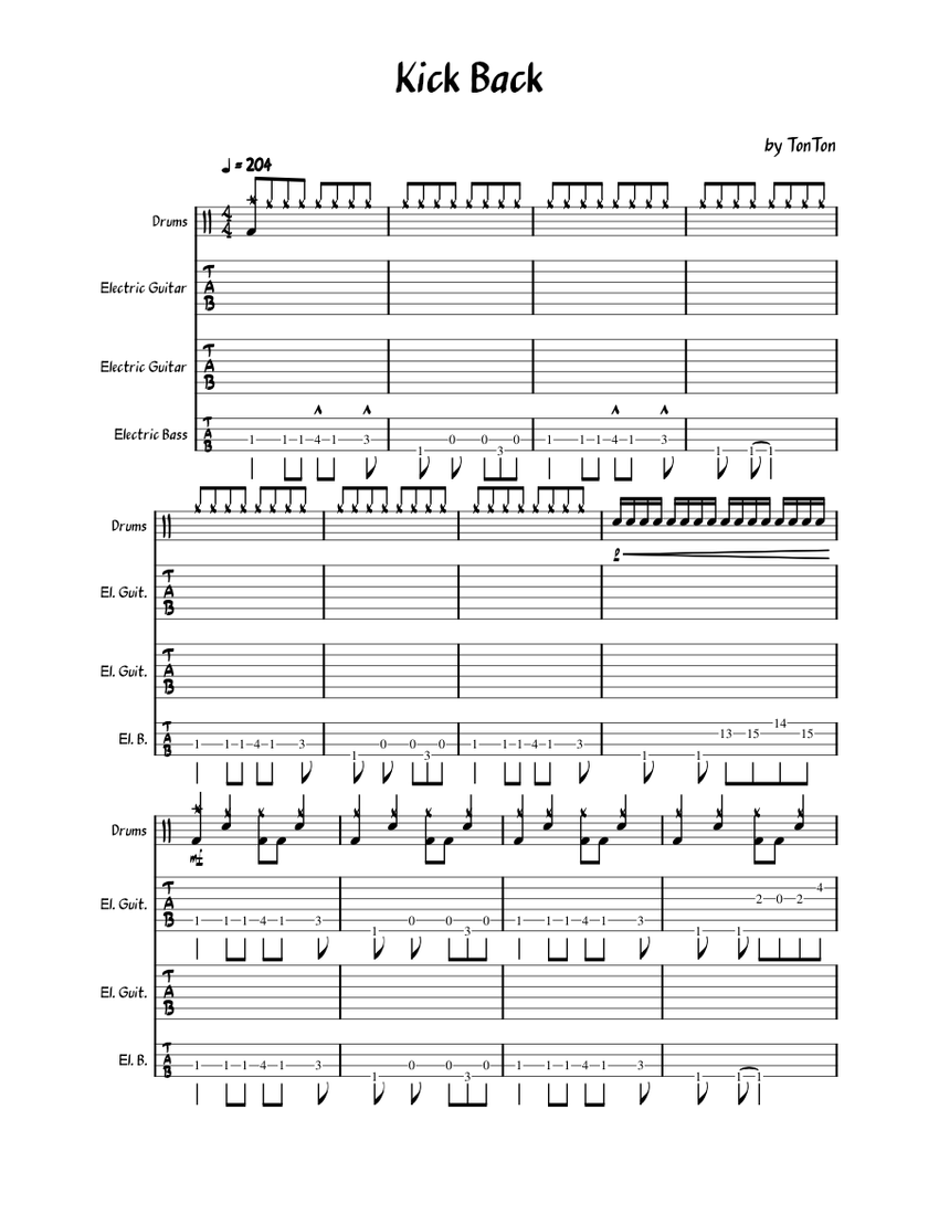 KICK BACK – Kenshi Yonezu (米津 玄師) Sheet music for Guitar, Bass guitar ...