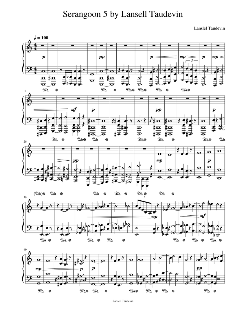 Serangoon 5 by Lansell Taudevin Sheet music for Piano (Solo ...