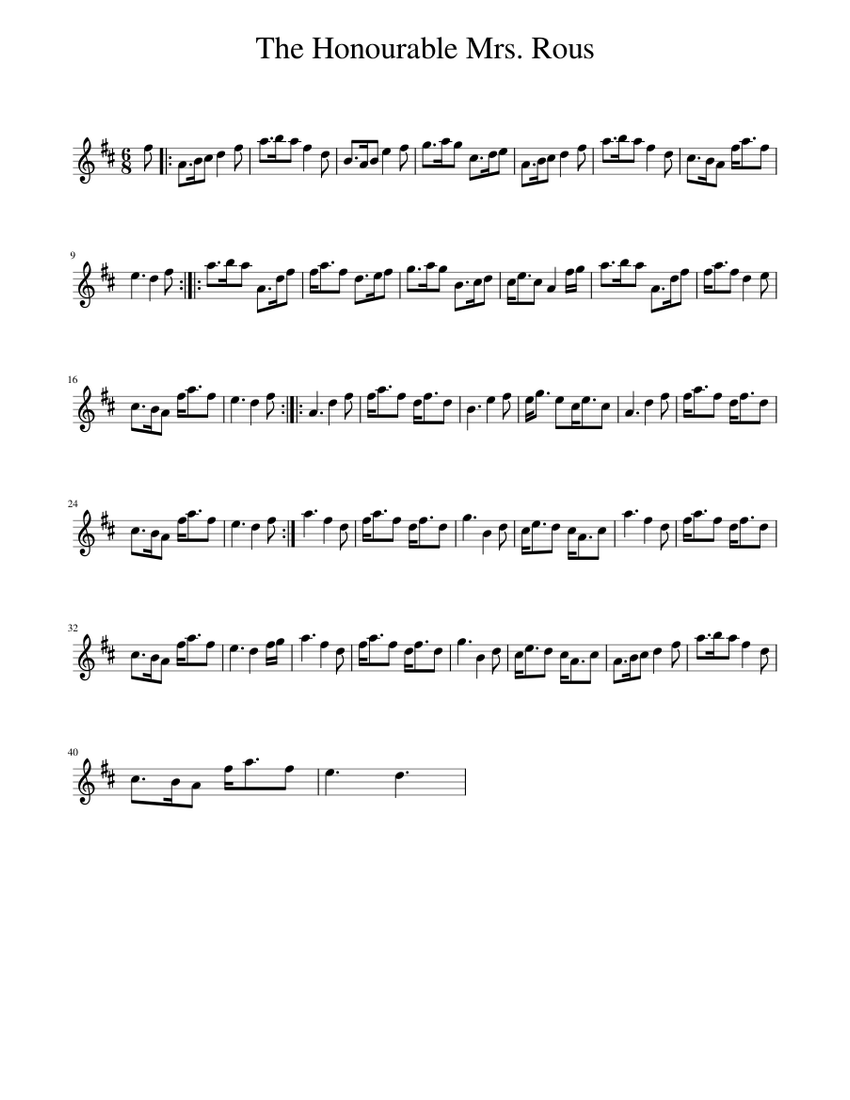 The Honourable Mrs. Rous Sheet music for Piano (Solo) | Musescore.com