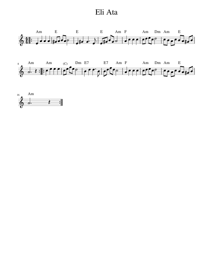 Eli Ata Sheet music for Piano (Solo) Easy | Musescore.com