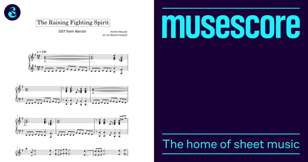 The Raising Fighting Spirit - Naruto OST - Piano Sheet Music for Piano ...