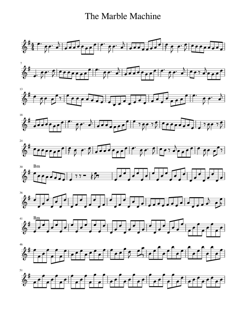 The Marble Machine Sheet music for Mandolin (Solo) | Musescore.com