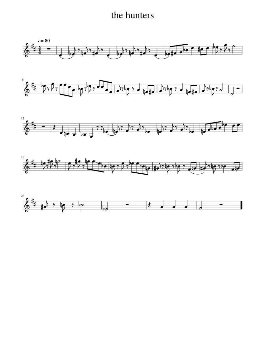 the hunters Sheet music for Violin (Solo) | Musescore.com