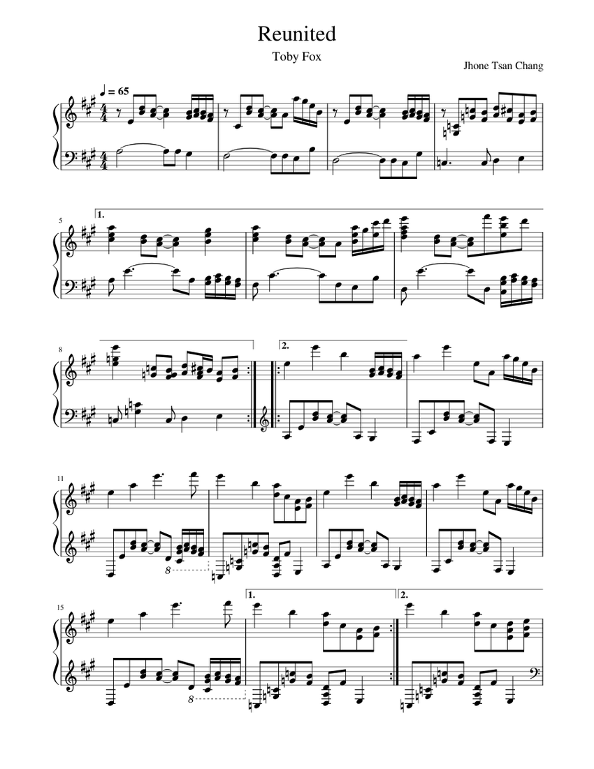 Reunited UNDERTALE Sheet music for Piano (Solo) | Musescore.com