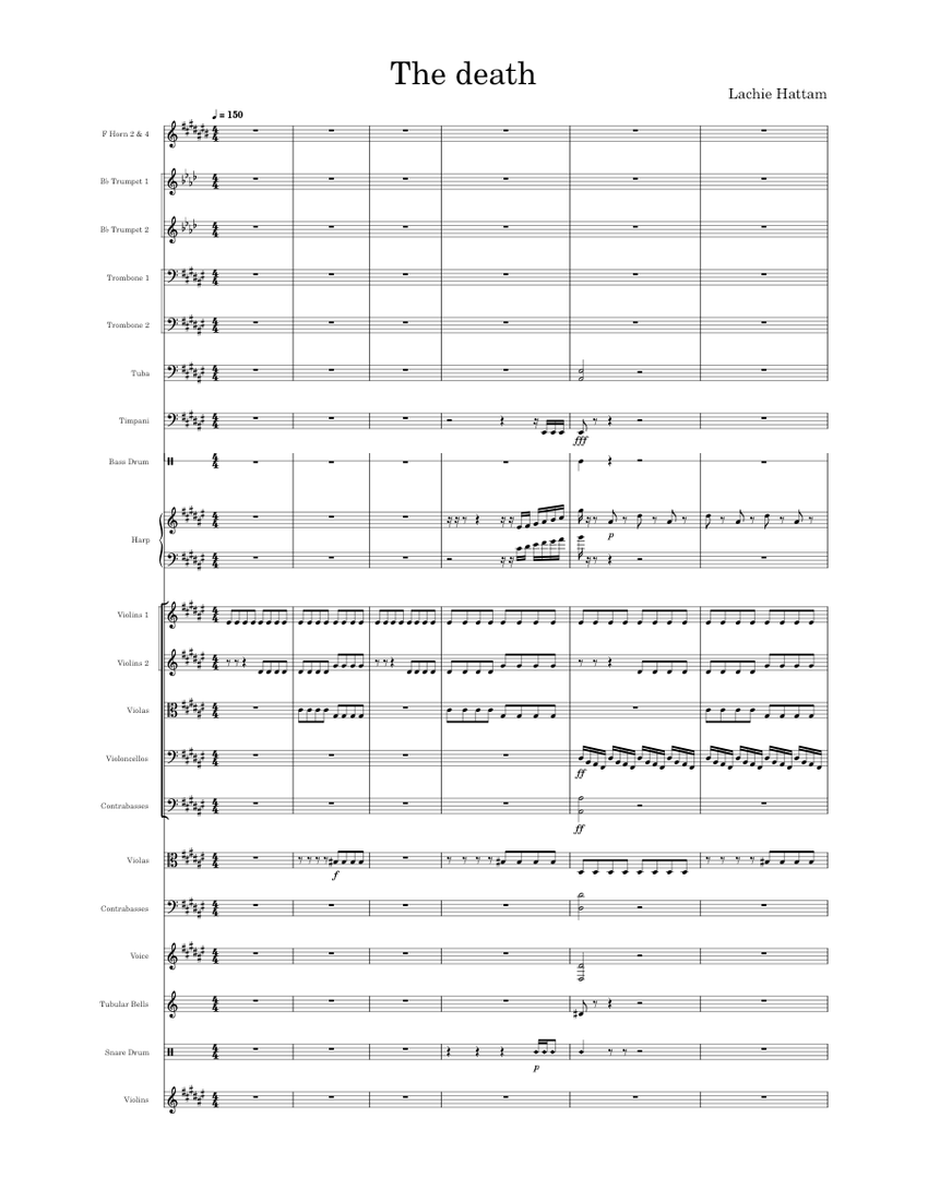 The Death Sheet music for Trombone, Tuba, Vocals, Trumpet in b-flat ...