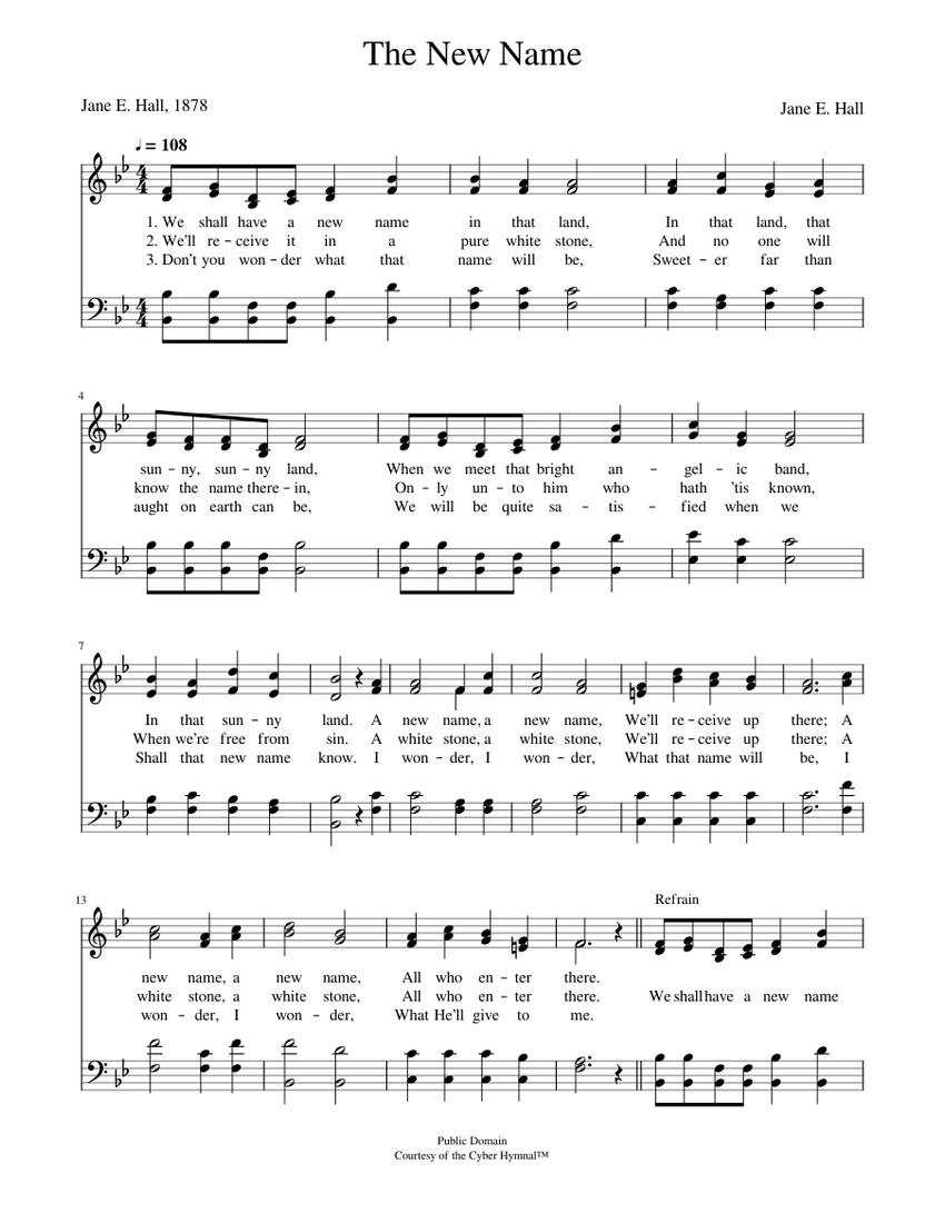 The new name - Jane E. Hall Sheet music for Piano (Piano Duo ...