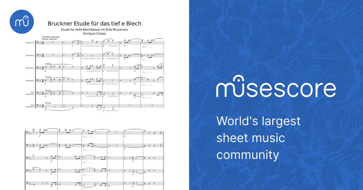 Bruckner Etude für das tiefe Blech - Enrique Crespo Sheet music for Trombone (Brass Ensemble ...