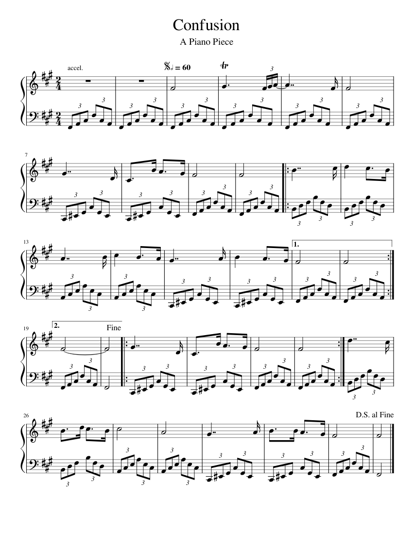 Confusion Sheet music for Piano (Solo) | Musescore.com