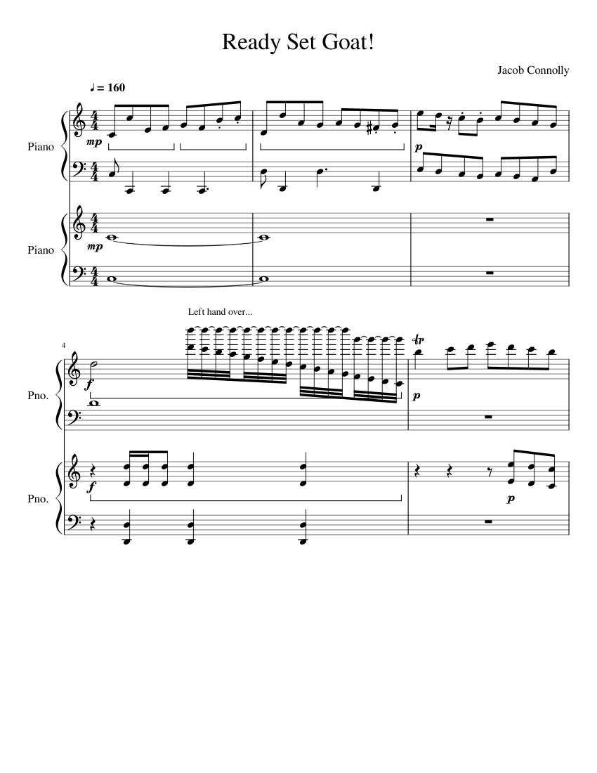 Ready Set Goat! Sheet music for Piano (Piano Duo) | Musescore.com