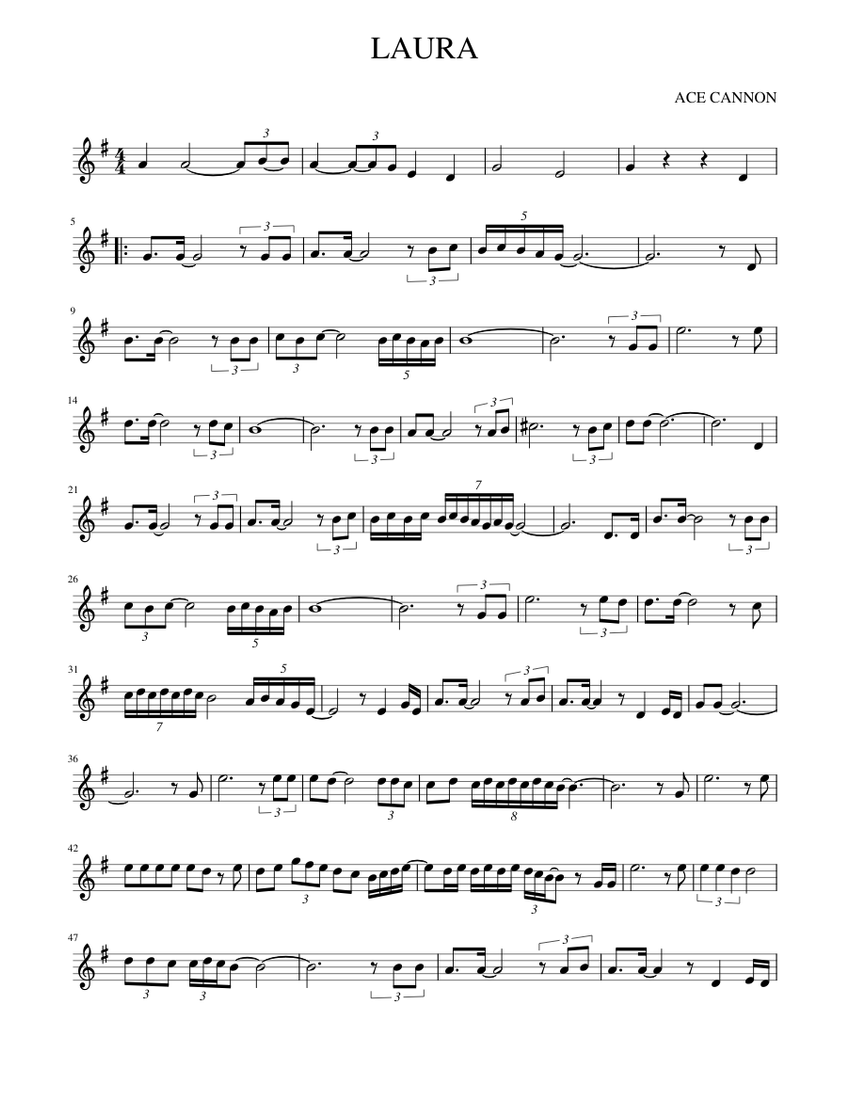 LAURA Sheet music for Piano (Solo) Easy | Musescore.com