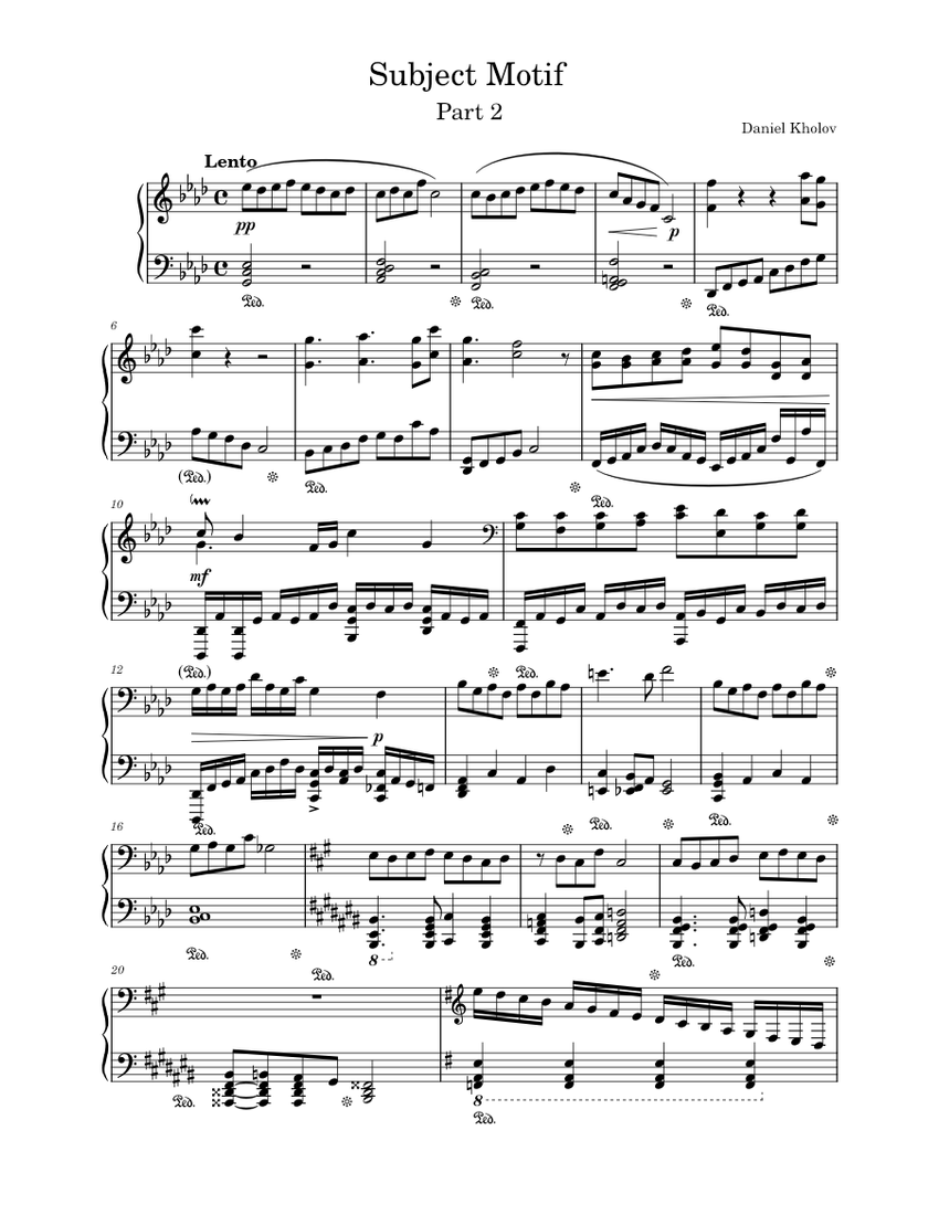 Subject Motif Part 2 Sheet music for Piano (Solo) | Musescore.com
