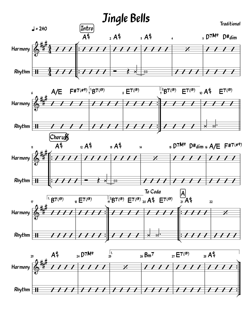Jingle Bells Sheet music for Piano, Crash (Mixed Duet) | Musescore.com
