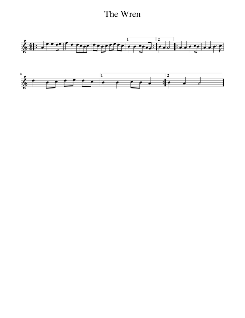 The Wren Sheet music for Piano (Solo) | Musescore.com