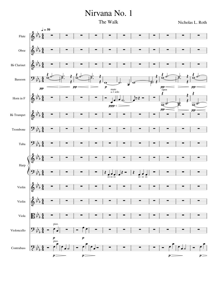 Nirvana No. 1 Sheet Music for Trombone, Tuba, Flute, Oboe & more ...