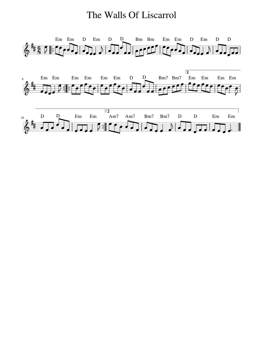 The Walls Of Liscarrol Sheet music for Piano (Solo) Easy | Musescore.com