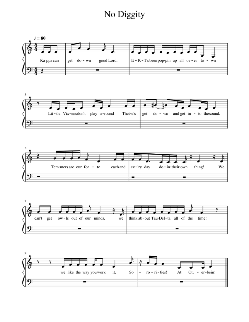 No_Diggity Sheet music for Piano (Solo) Easy | Musescore.com