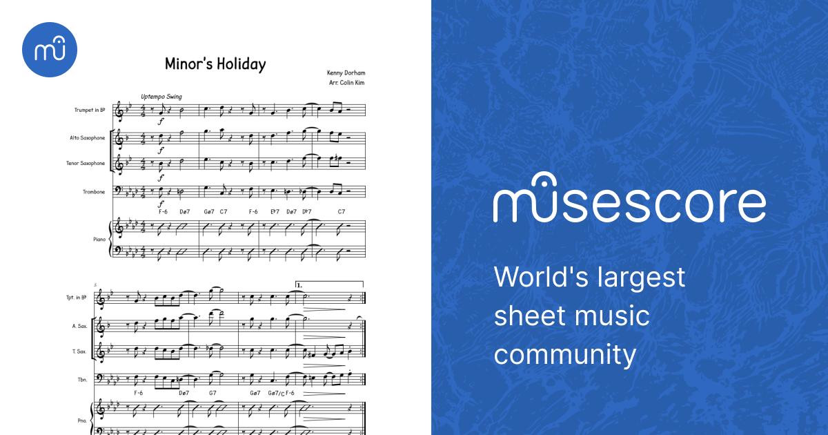 Minor's Holiday Sheet Music with Chords for Piano, Trombone, Saxophone ...