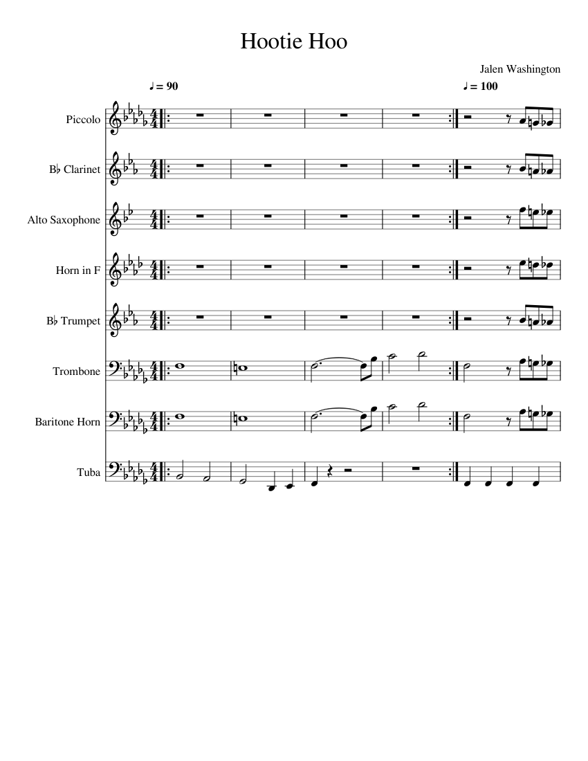 Hootie Hoo Sheet music for Trombone, Tuba, Oboe, Clarinet other & more ...