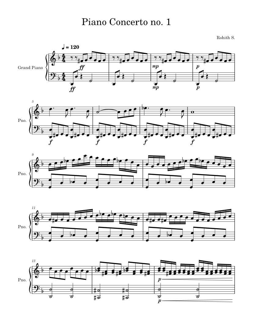 Piano Concerto No. 1 Sheet music for Piano (Solo) | Musescore.com