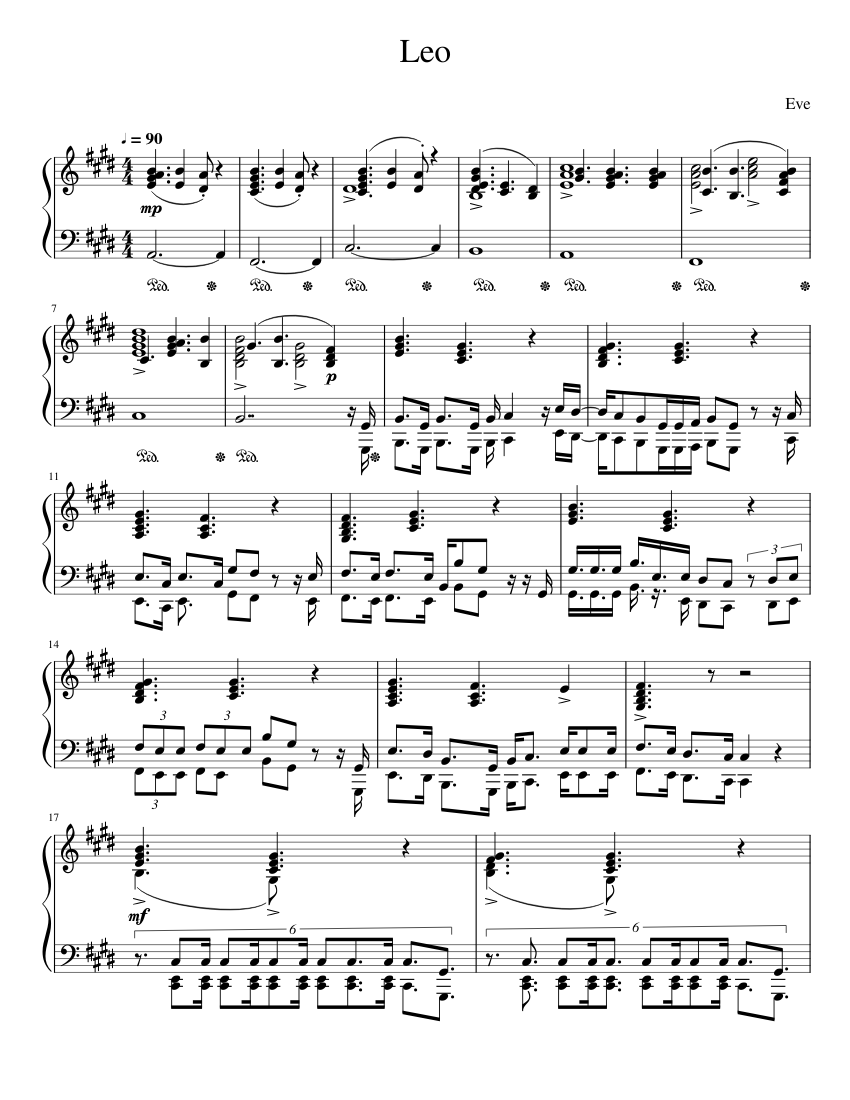 Leo Sheet music for Piano (Solo) | Musescore.com