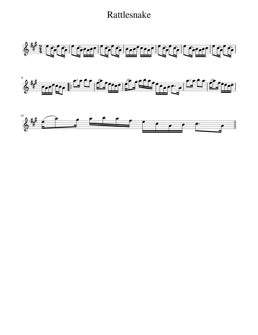 Rattlesnake Sheet music for Piano (Solo) | Musescore.com