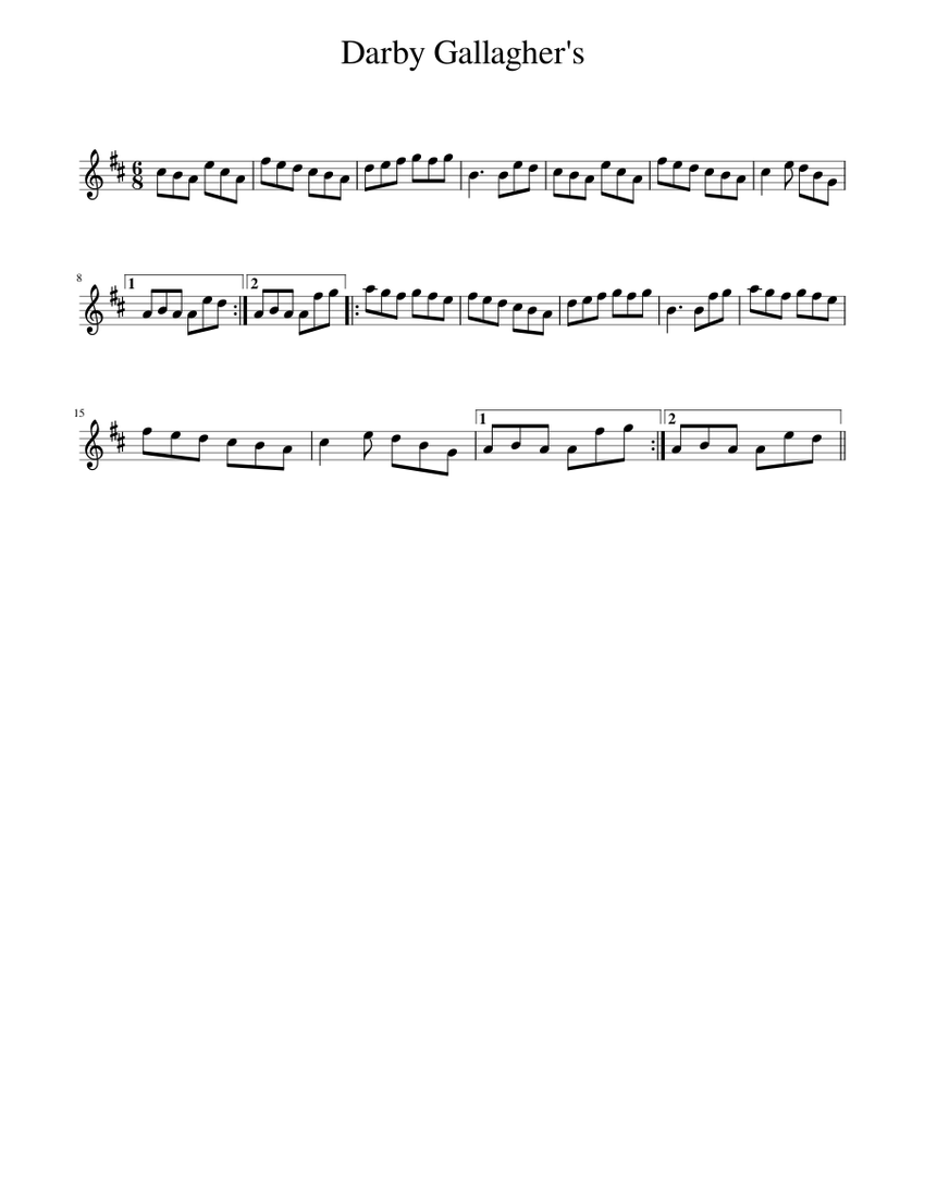 Darby Gallagher's Sheet music for Piano (Solo) | Musescore.com