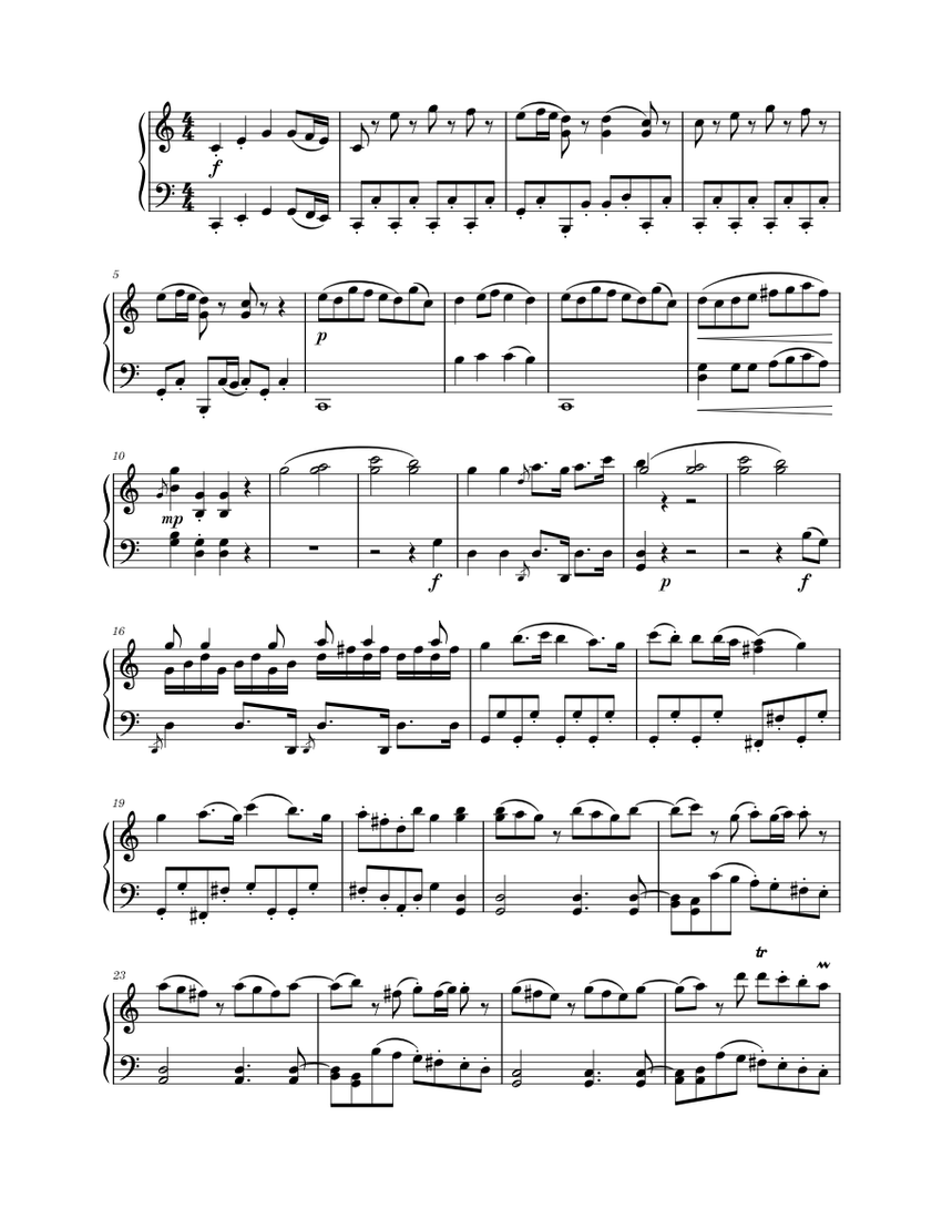 C major Sheet Music for Piano (Solo) | MuseScore.com