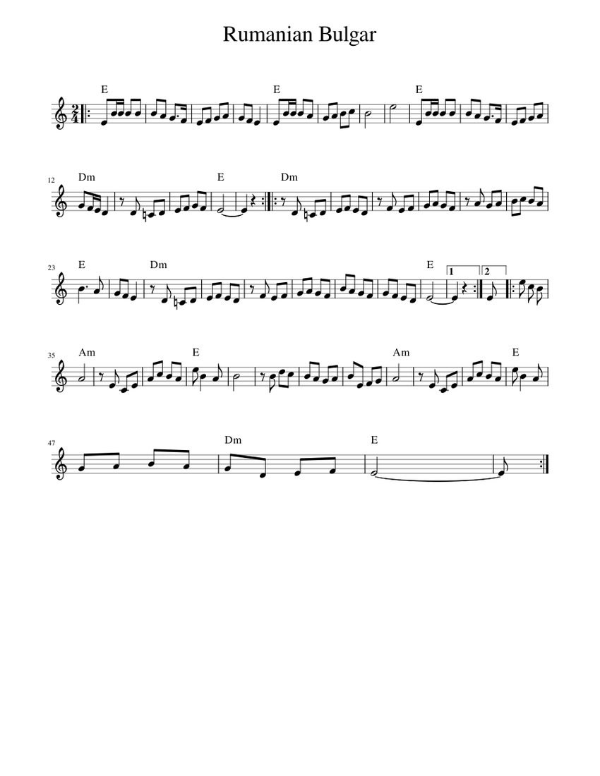 Rumanian Bulgar Sheet music for Piano (Solo) Easy | Musescore.com