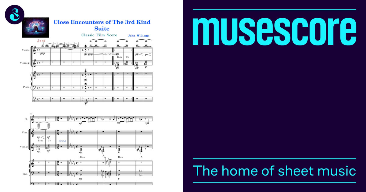 Close Encounters of the Third Kind Suite – John Williams Sheet Music ...