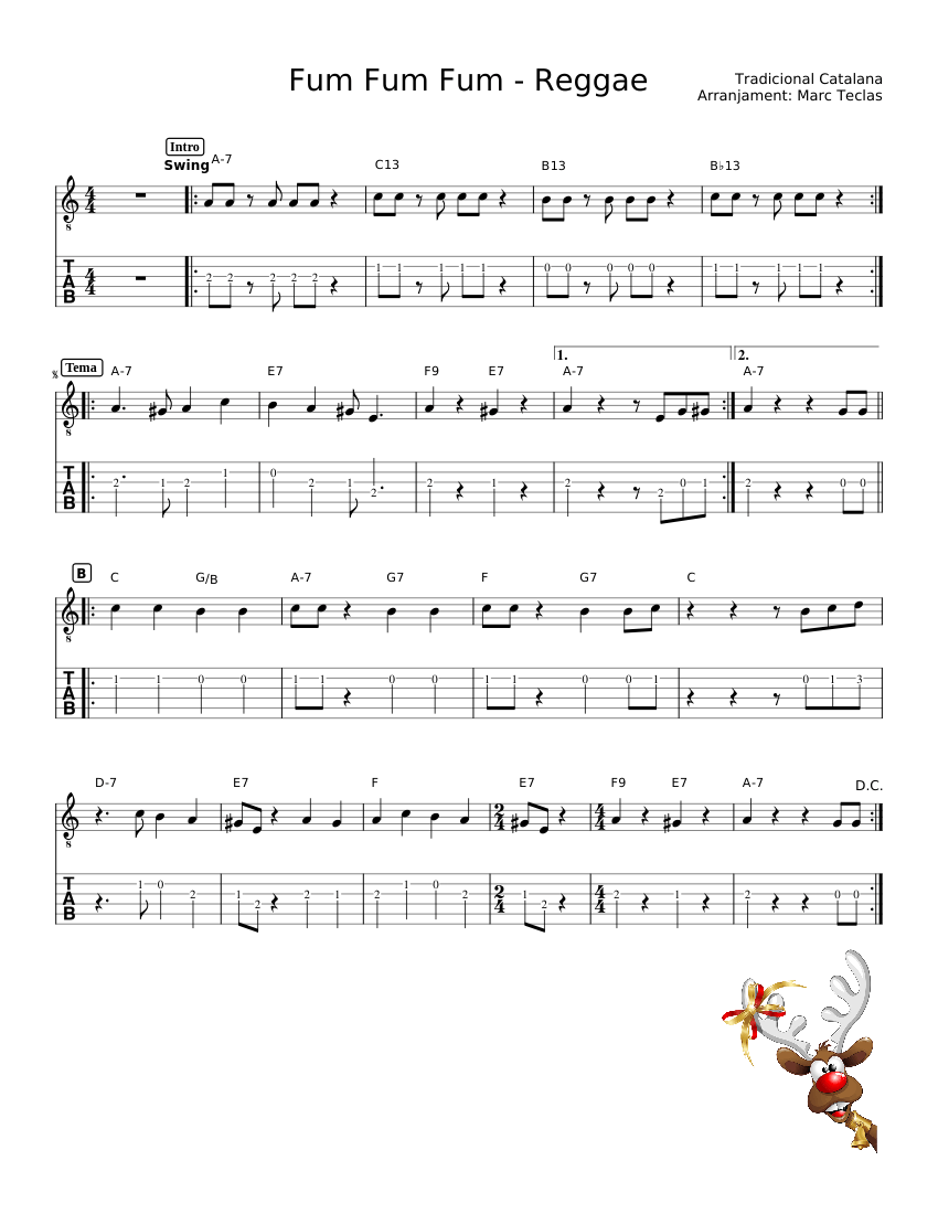 Fum Fum Fum Sheet music for Guitar (Solo) | Musescore.com