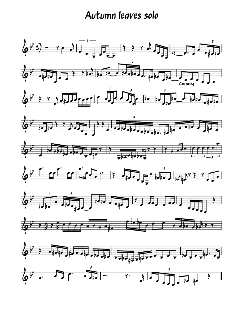 Autumn_leaves_solo Sheet music for Piano (Solo) Easy | Musescore.com