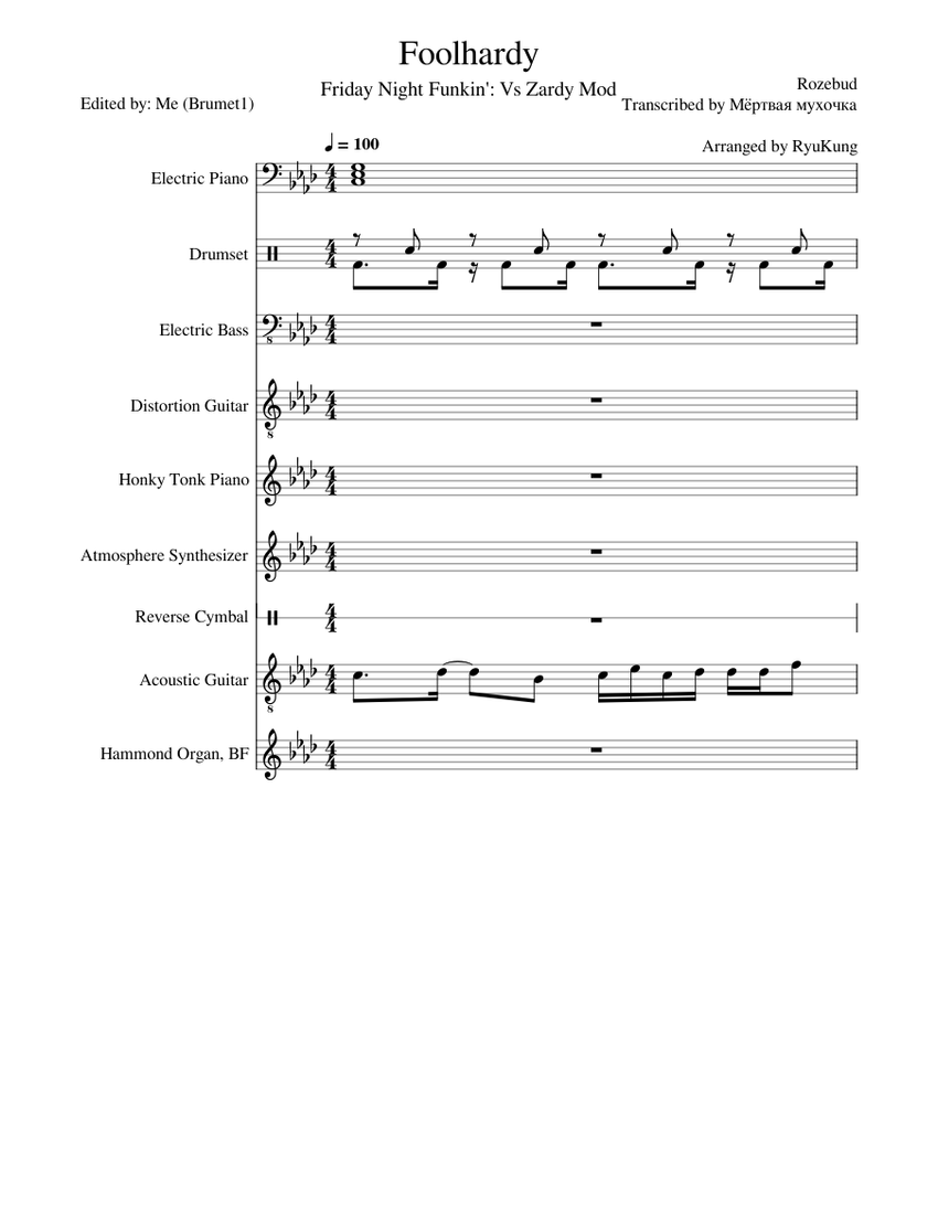 Foolhardy (From Friday Night Funkin': Vs Zardy Mod) – Rozebud Sheet ...