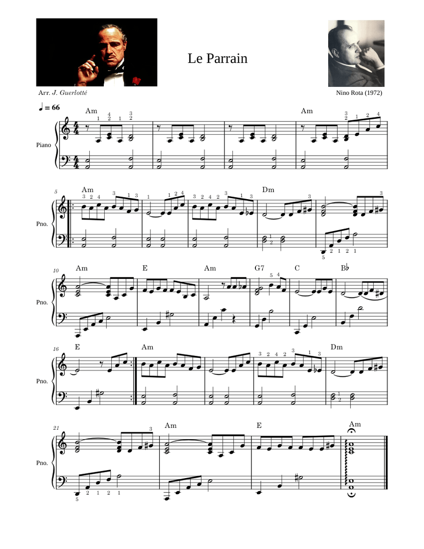 Le Parrain Sheet Music for Piano (Solo) Easy | MuseScore.com