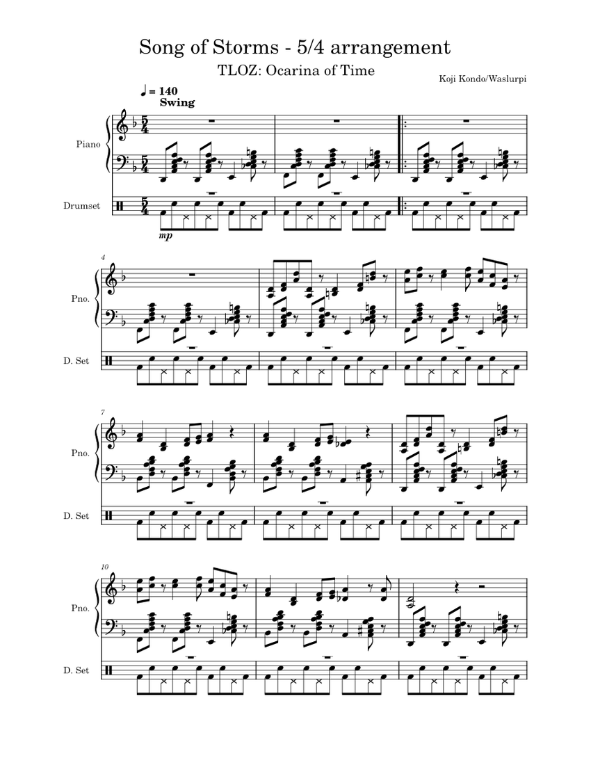 Song of Storms – 5/4 Arrangement (The Legend of Zelda: Ocarina of Time ...