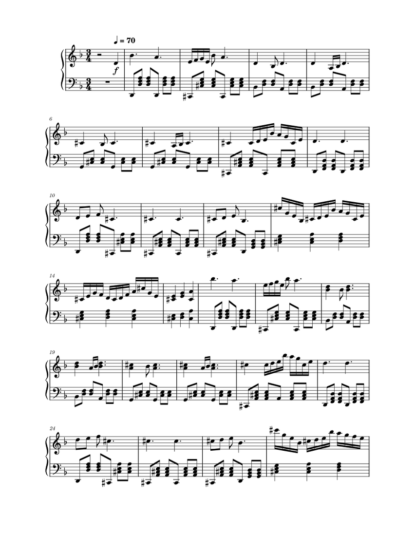 Vals in Re minor Sheet music for Piano (Solo) | Musescore.com