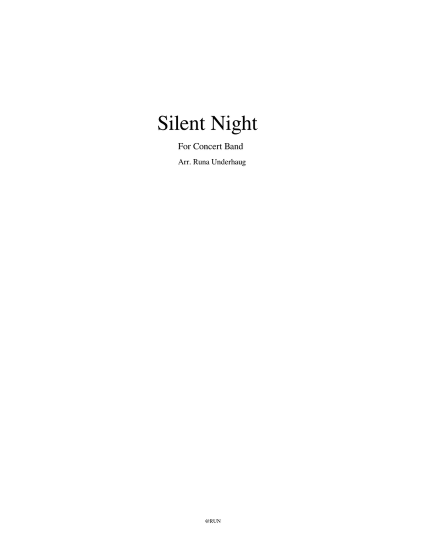 Silent Night for Concert Band Sheet Music for Trombone, Euphonium, Tuba ...