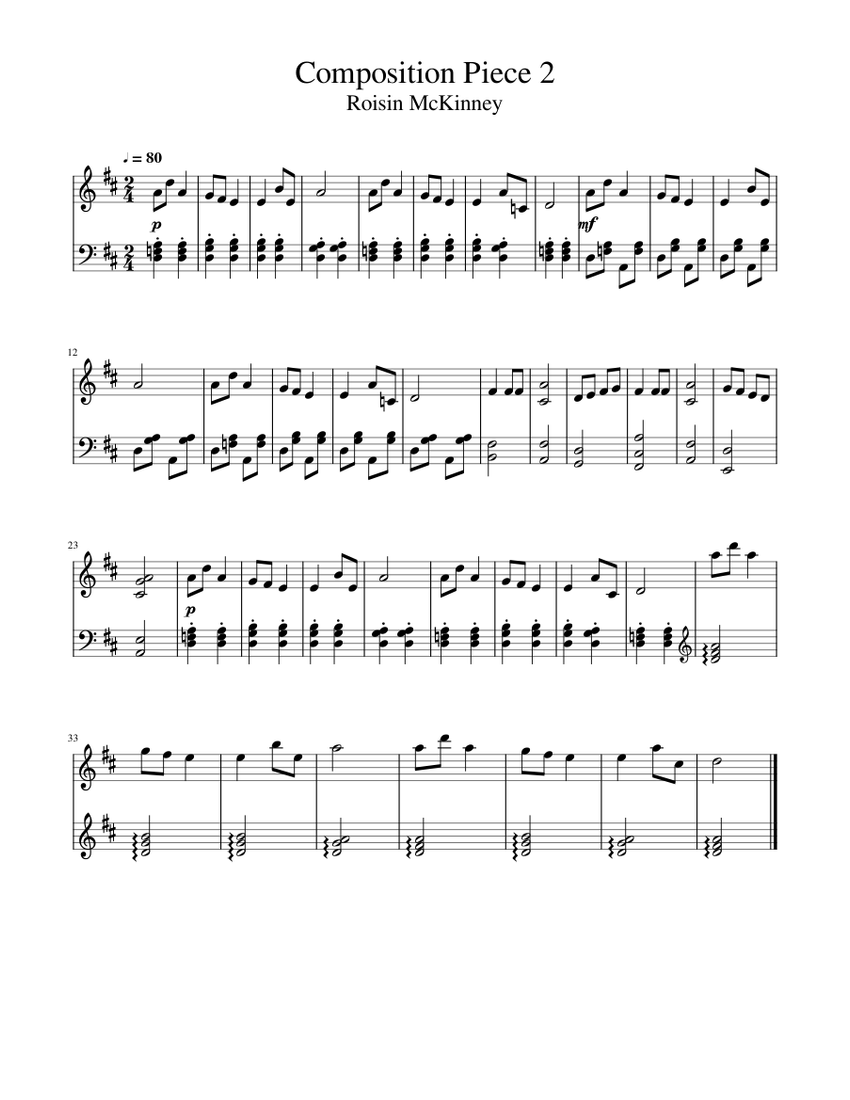 Composition Piece 2 - piano tutorial