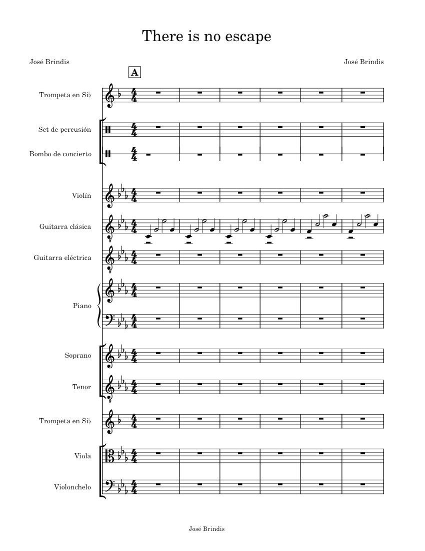 There is no escape Sheet music for Piano, Soprano, Tenor, Trumpet in b ...