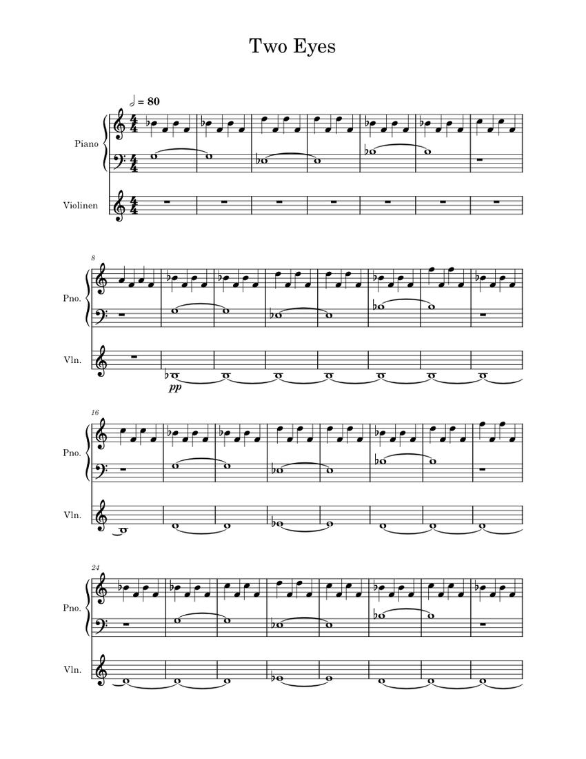 Soundtrack From "Two Eyes - Nonogram" – Unknown (GAMEFOX) Sheet music ...