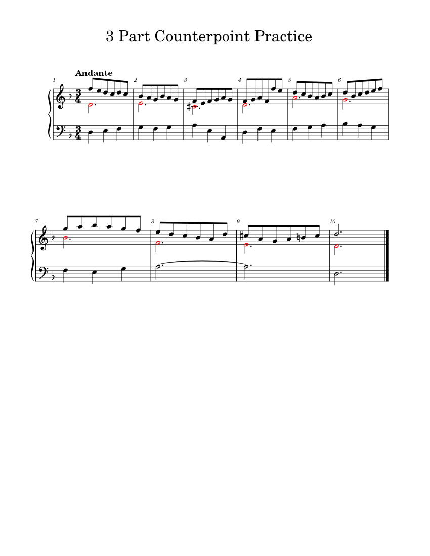 3 Part Counterpoint Practice - piano tutorial