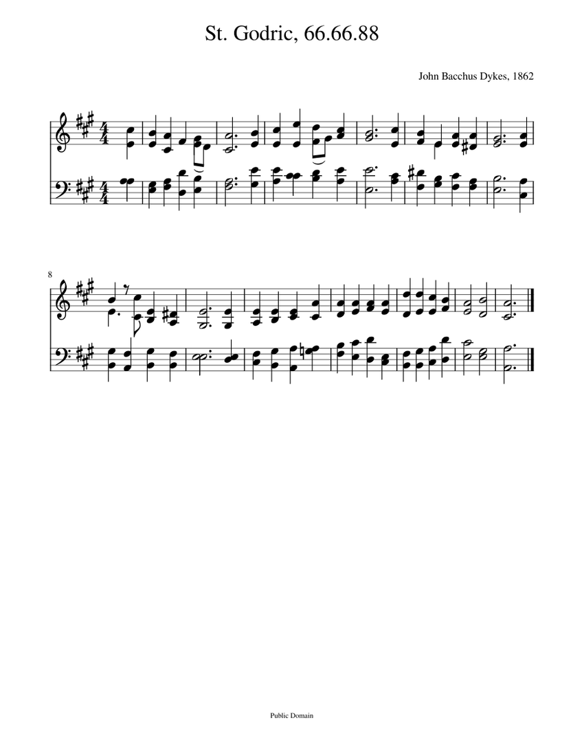 St. Godric - John Bacchus Dykes Sheet music for Piano (Piano Duo ...