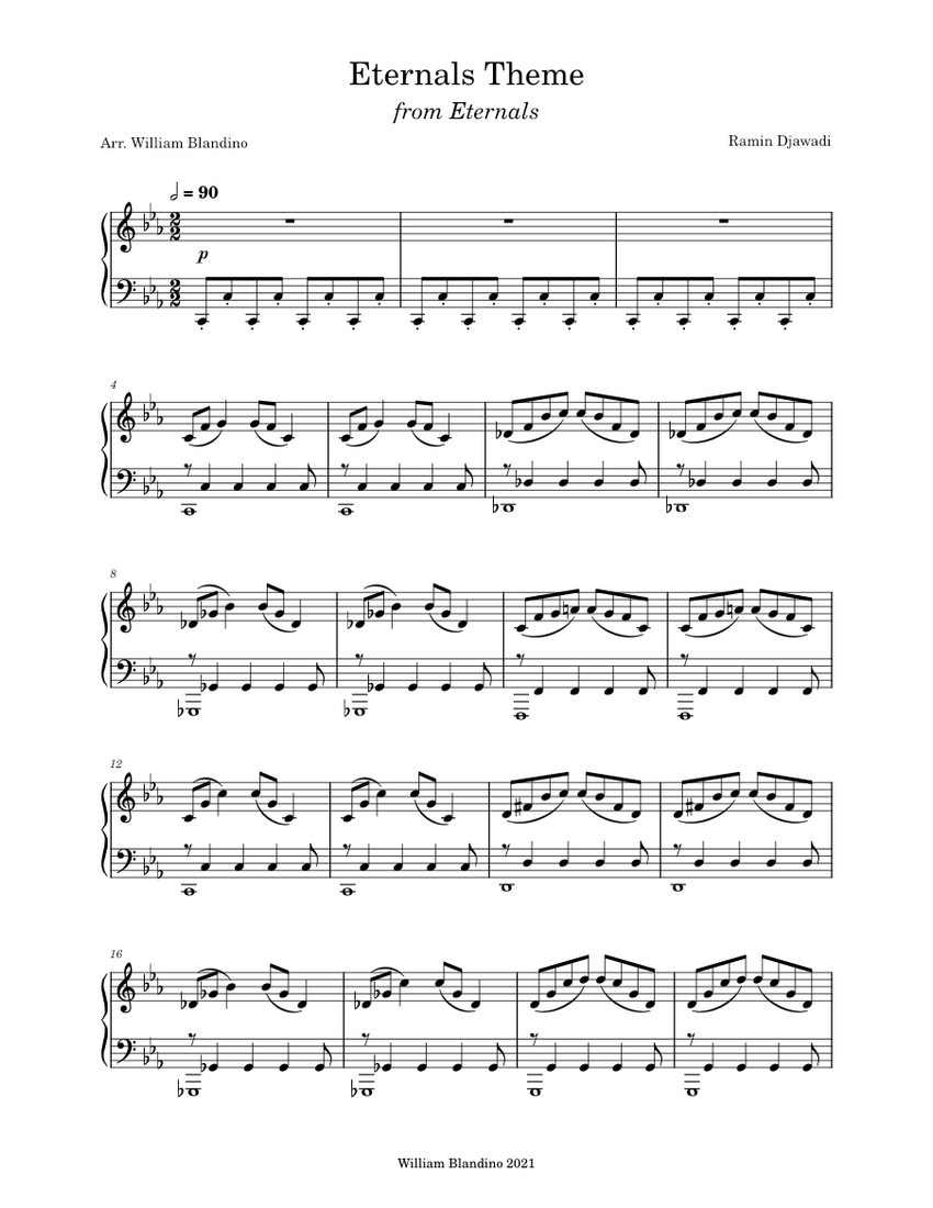"Eternals Theme" from Eternals - Ramin Djawadi Sheet Music for Piano ...