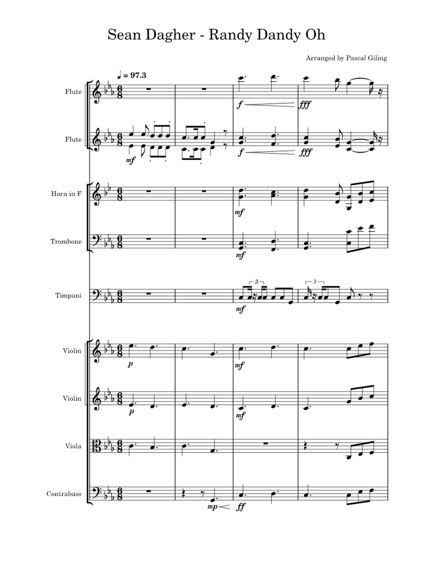 Randy Dandy Oh - Sean Dagher - Orchestral - Assasin's Creed Sheet Music ...