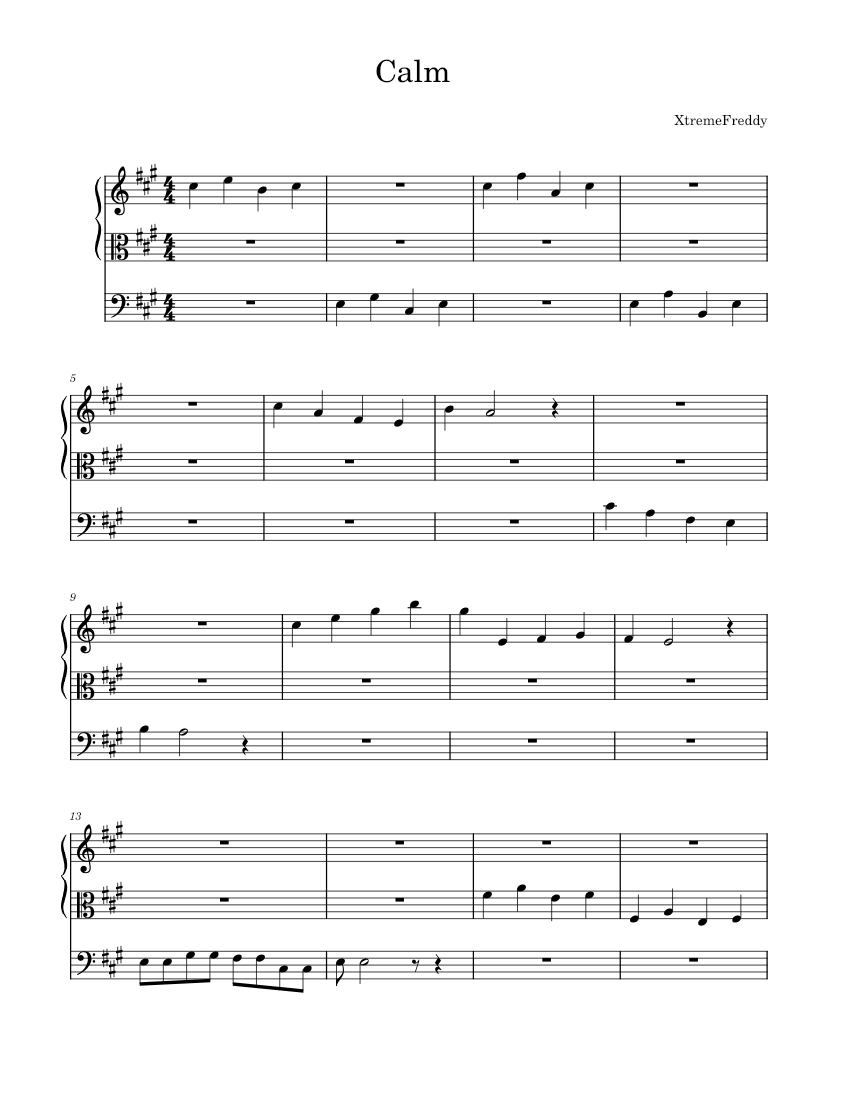 Calm Sheet music for Piano (Solo) | Musescore.com