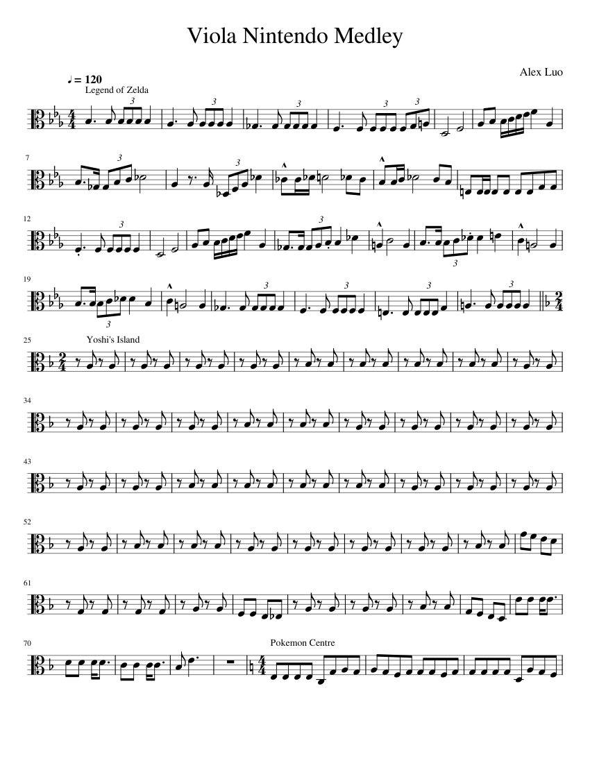 Viola_Nintendo_Medley Sheet music for Viola (Solo) | Musescore.com