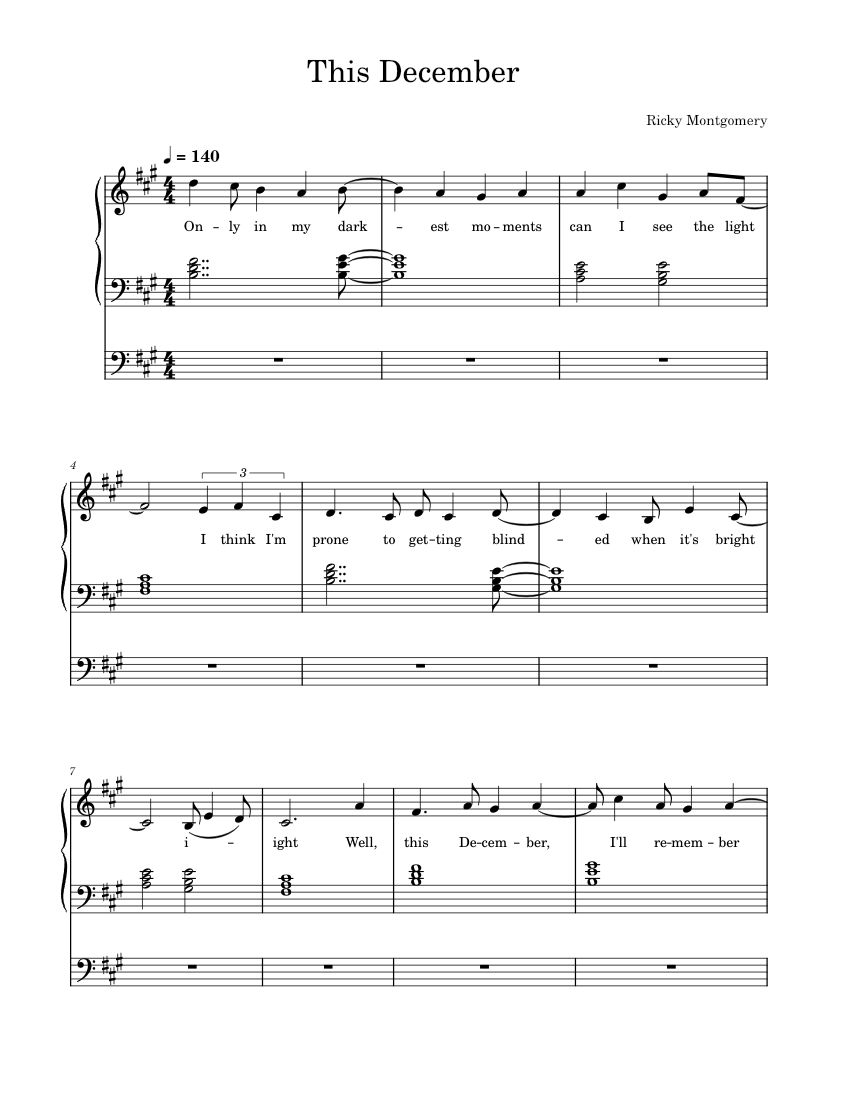 This December Sheet Music for Piano (Solo) Easy | MuseScore.com